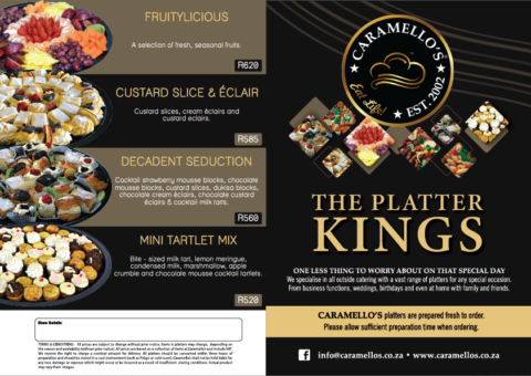 Platter Menu | Caramello's